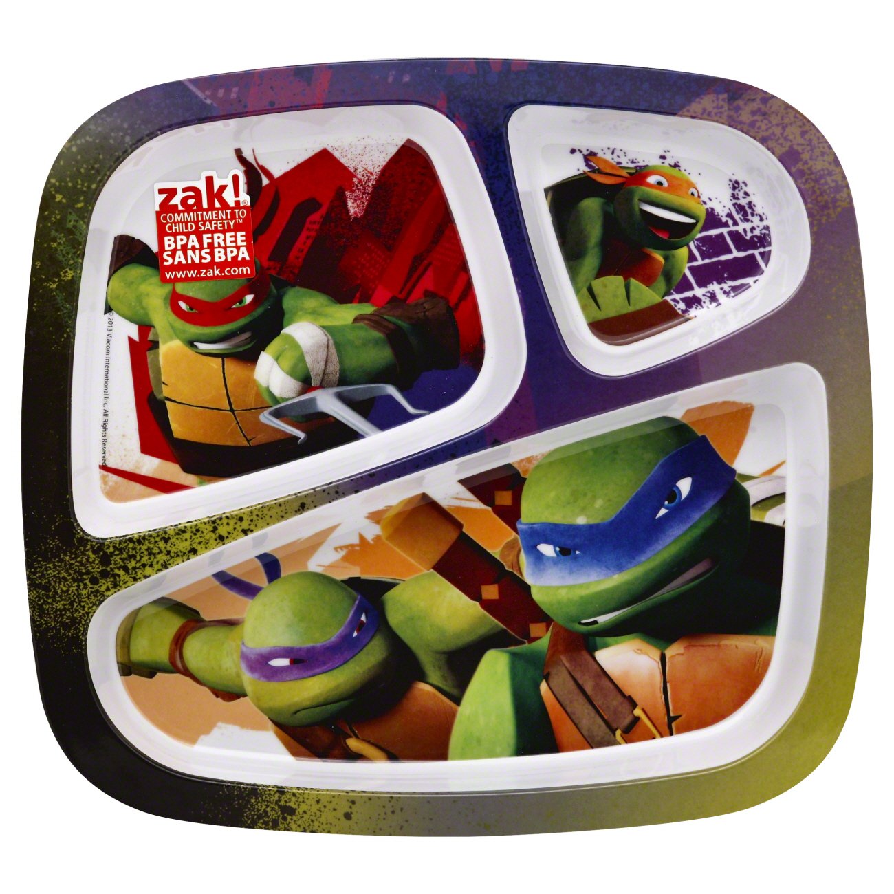 Zak! Designs Teenage Mutant Ninja Turtles Divided Plates for Kids ...