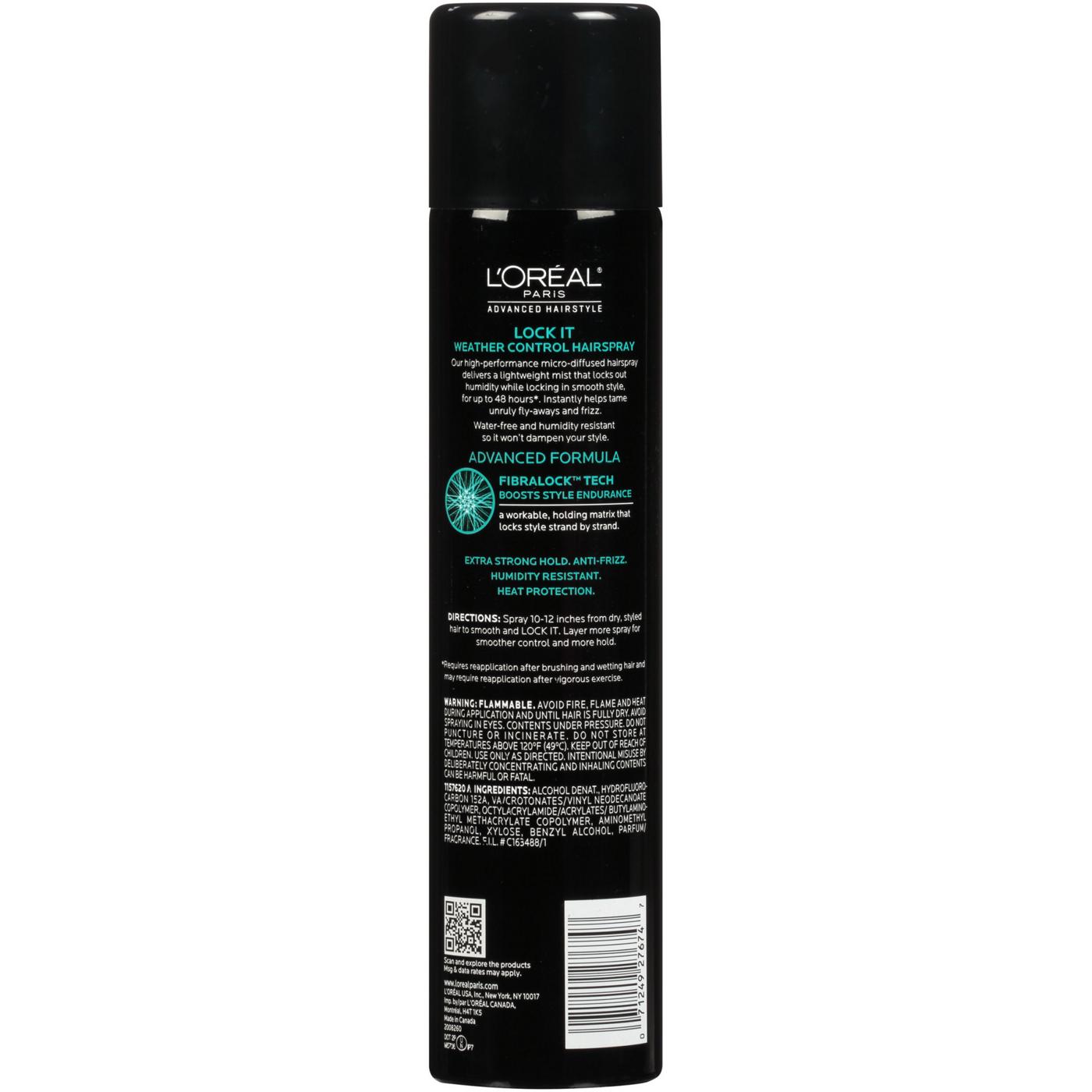 L'Oréal Paris Advanced Hairstyle LOCK IT Weather Control Hair Spray ...