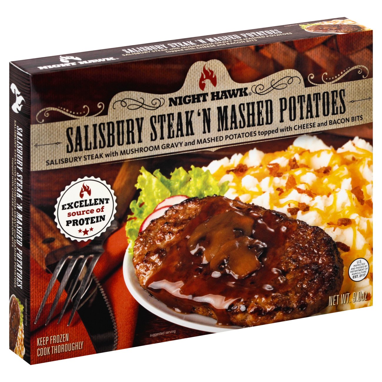 Night Hawk Salisbury Steak 'N Mashed Potatoes Frozen Meal - Shop ...