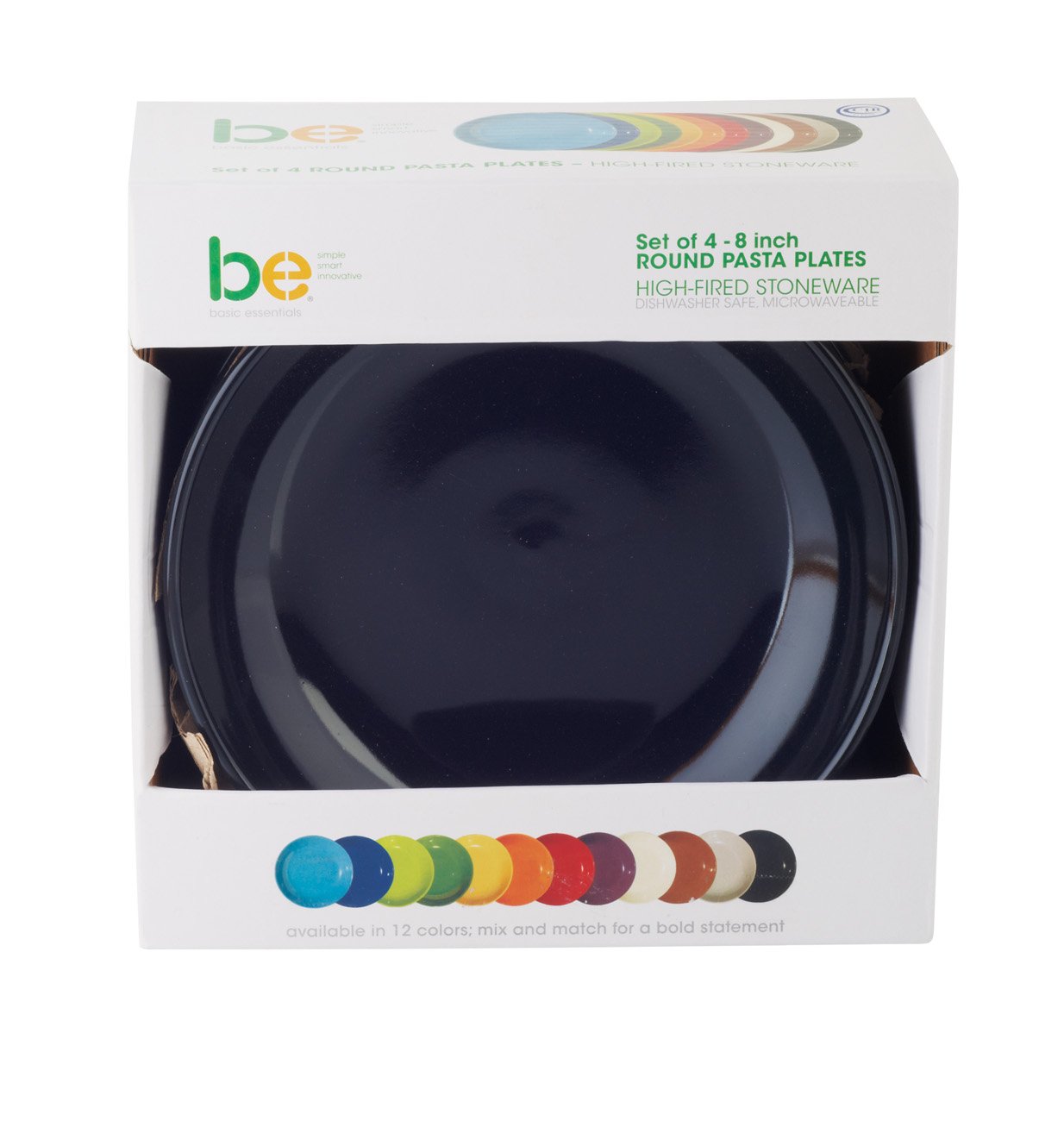 Basic Essentials Black 8 Inch Round Pasta Bowls Set of 4 - Shop Kitchen ...