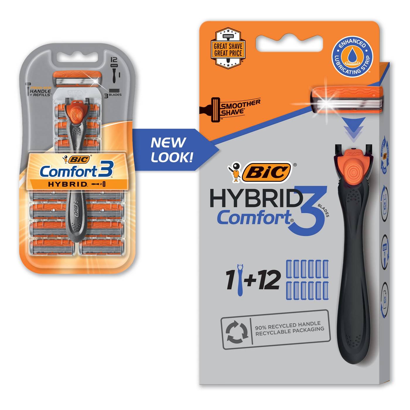 BIC Hybrid Comfort 3 Disposable Razor & Cartridges - Shop Razors ...