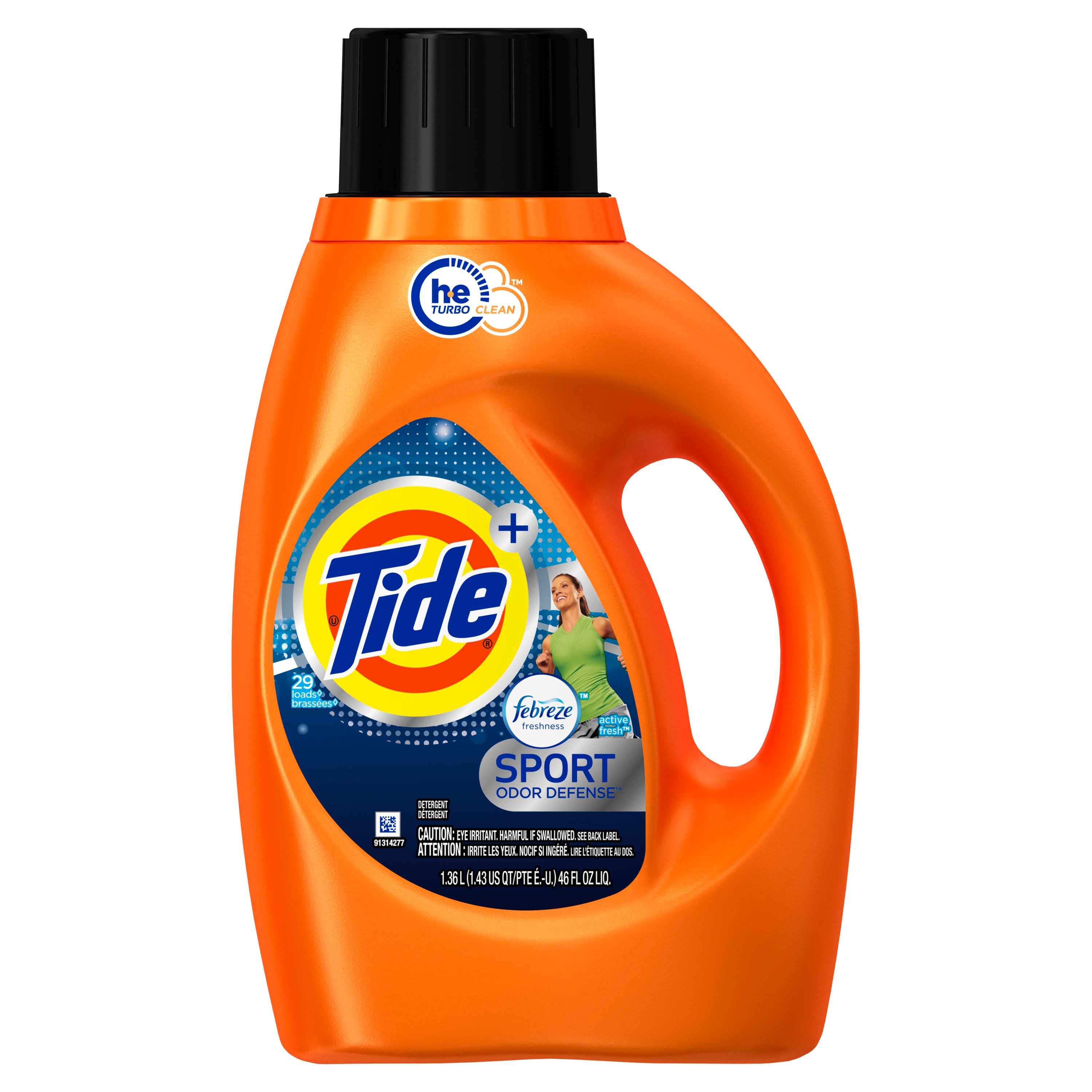 Tide + Febreze Sport Odor Defense HE Turbo Clean Liquid Laundry ...