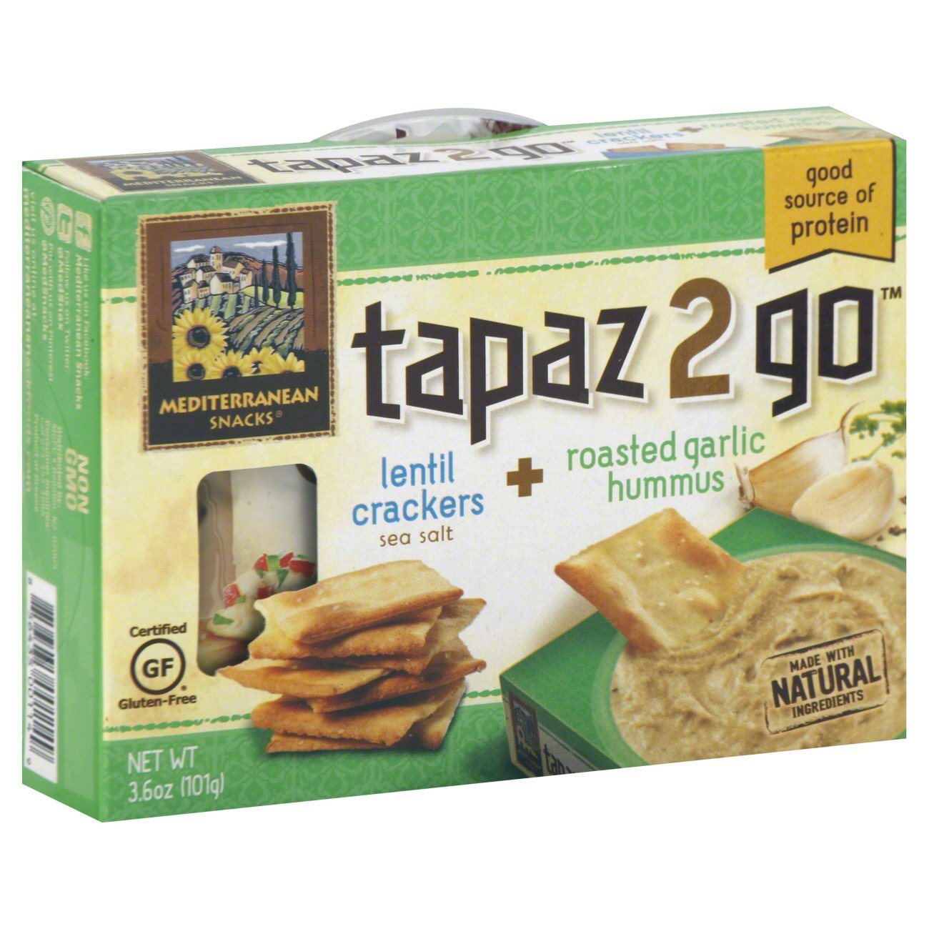 Mediterranean Snacks Tapaz 2 Go Lentil Crackers With Roasted Garlic ...