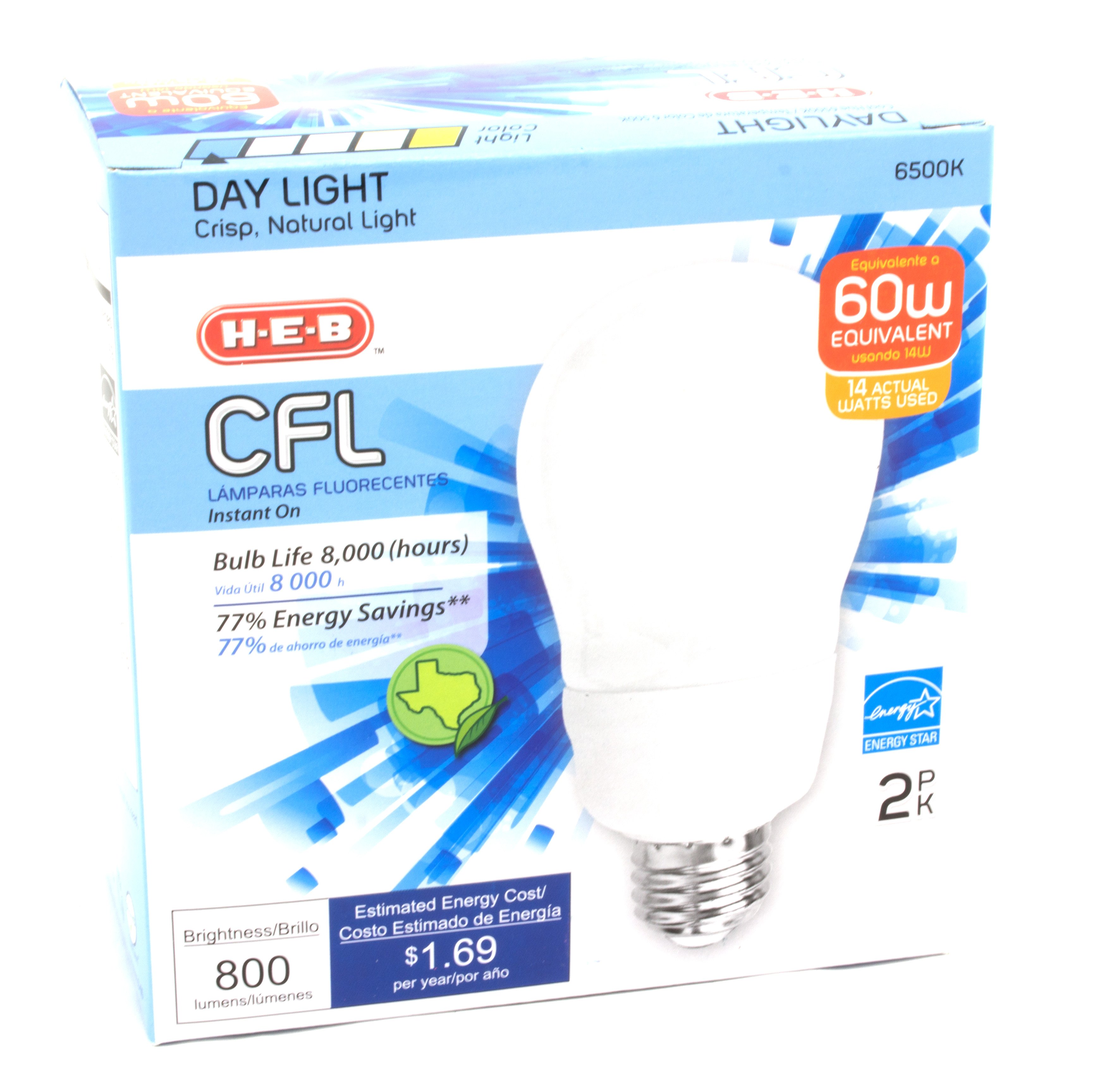 H-E-B A19 14-Watt Daylight CFL Light Bulbs - Shop Light bulbs at H-E-B