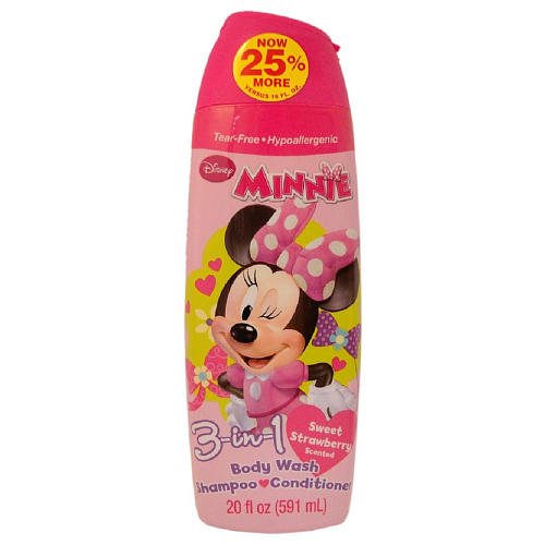 Disney Minnie Mouse Sweet Strawberry 3-in-1 Body Wash, Shampoo and ...
