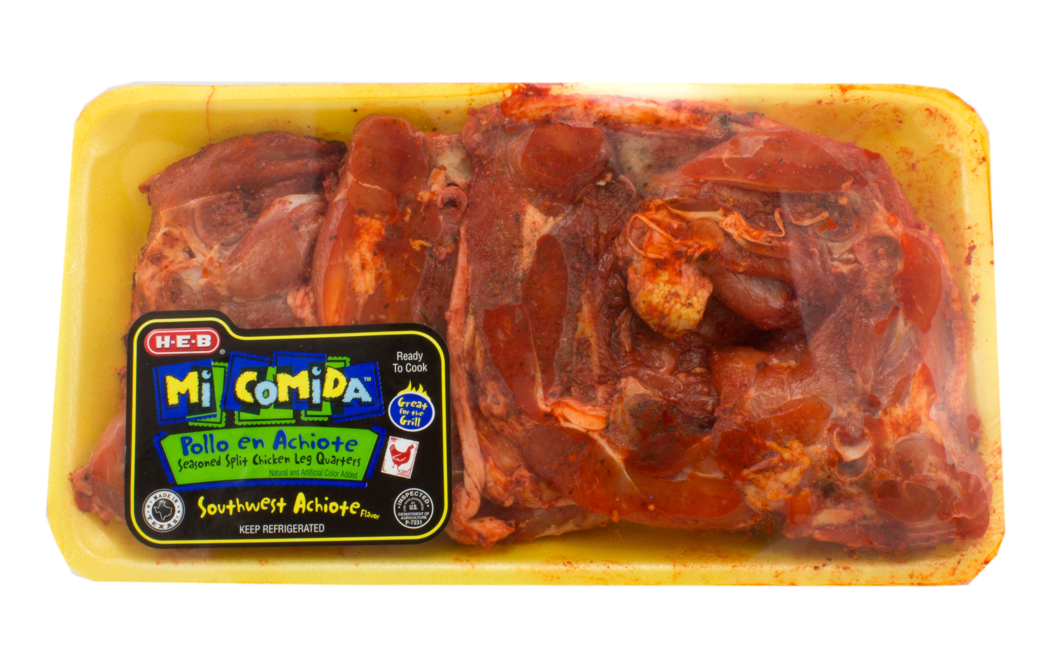 H-E-B Mi Comida Southwest Achiote Seasoned Split Chicken Leg Quarters ...