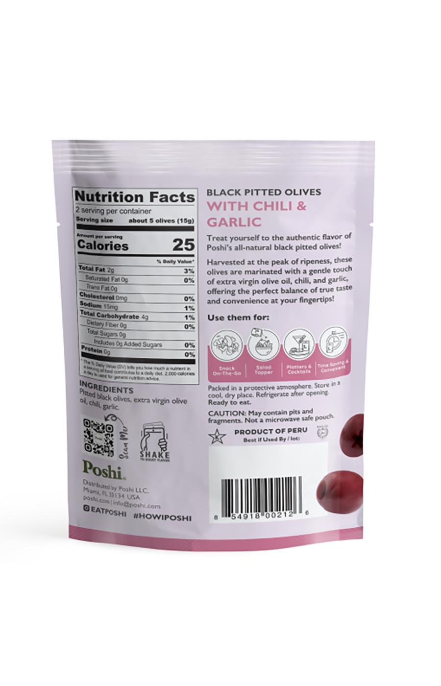 Poshi Snacks Black Olives - Chili & Garlic - Shop Olives at H-E-B