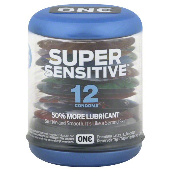 ONE Super Sensitive Lubricated Latex Condoms - Shop Condoms ...