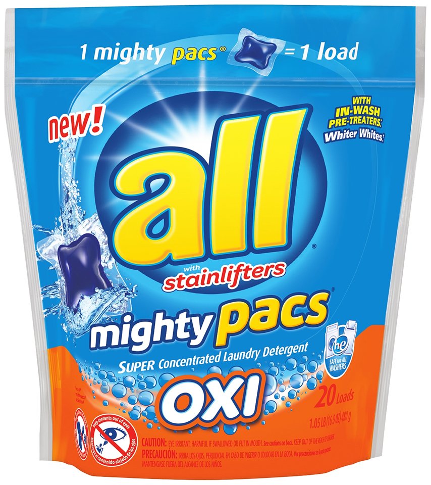 All Mighty Pacs With Oxi Stainlifters - Shop Laundry at H-E-B