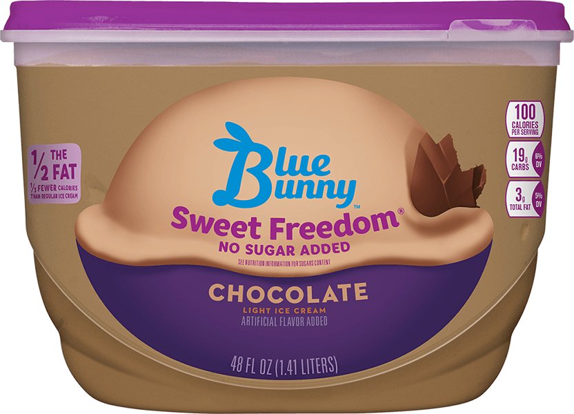 Blue Bunny Sweet Freedom, No Sugar Added, Chocolate Ice Cream - Shop ...