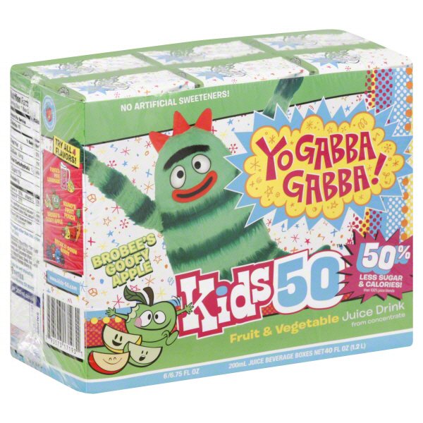 Yo Gabba Gabba! Kids 50 Brobee's Goofy Apple Fruit & Vegetable Juice ...