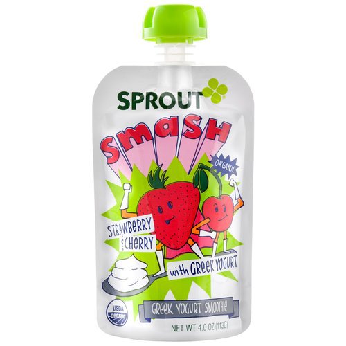 Sprout Organic Smash Strawberry & Cherry With Greek Yogurt Smoothie ...