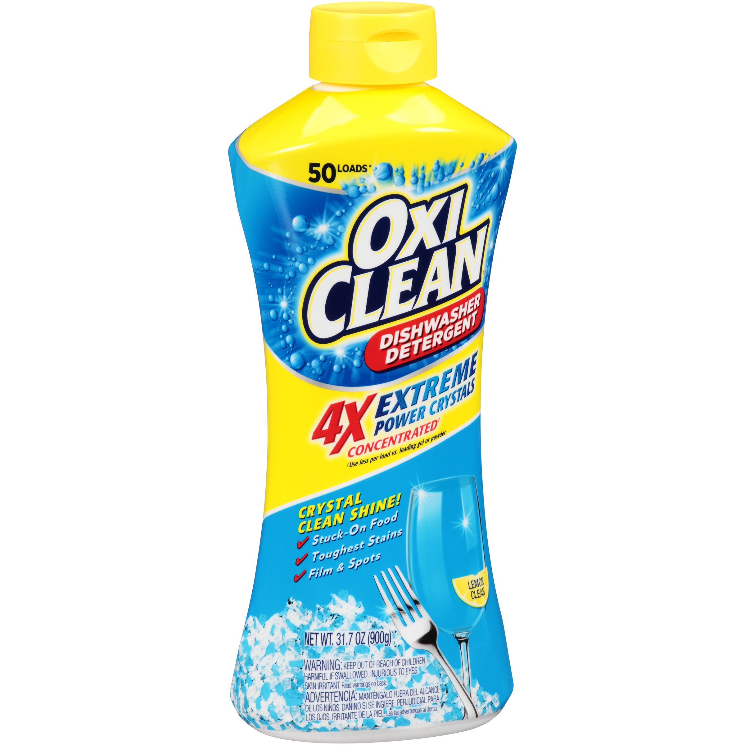 Oxi Clean 4X Extreme Power Crystals Lemon Dish Detergent 50 Loads ...