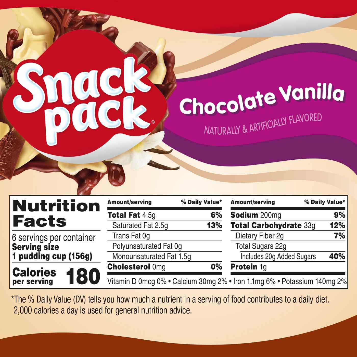 Snack Pack Super Size Chocolate Vanilla Pudding Cups - Shop Pudding ...