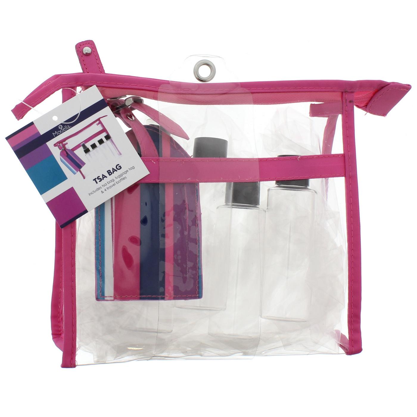 Allegro Basics TSA Travel Bag with 4 Bottles & Luggage Tag - Colors May ...