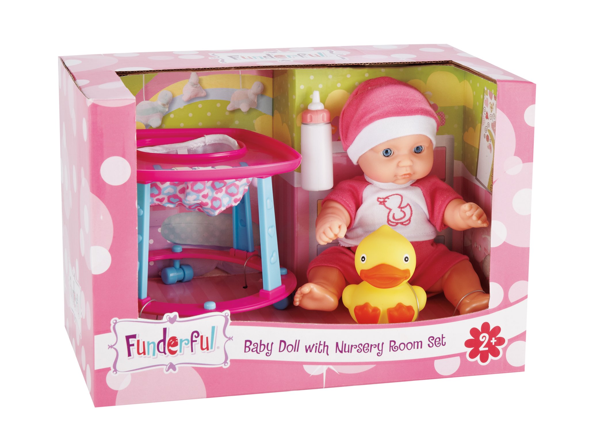 Funderful 8 Inch Baby Doll with Nursery Room Set - Shop Action figures ...