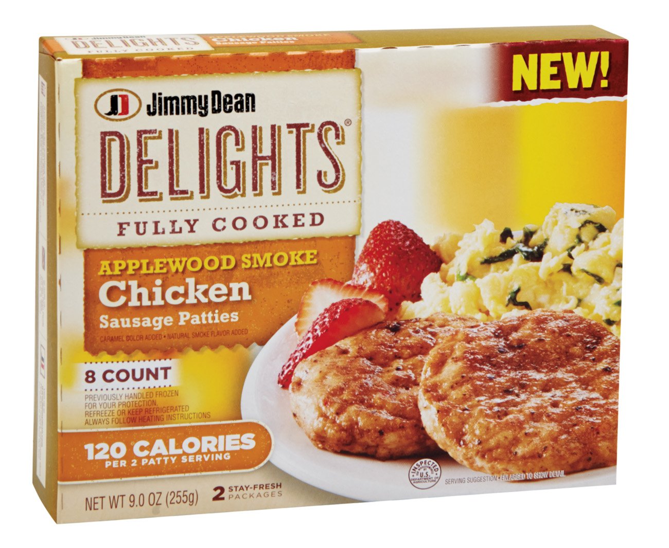Jimmy Dean Delights Fully Cook Applewood Smoke Chicken Sausage Patties ...
