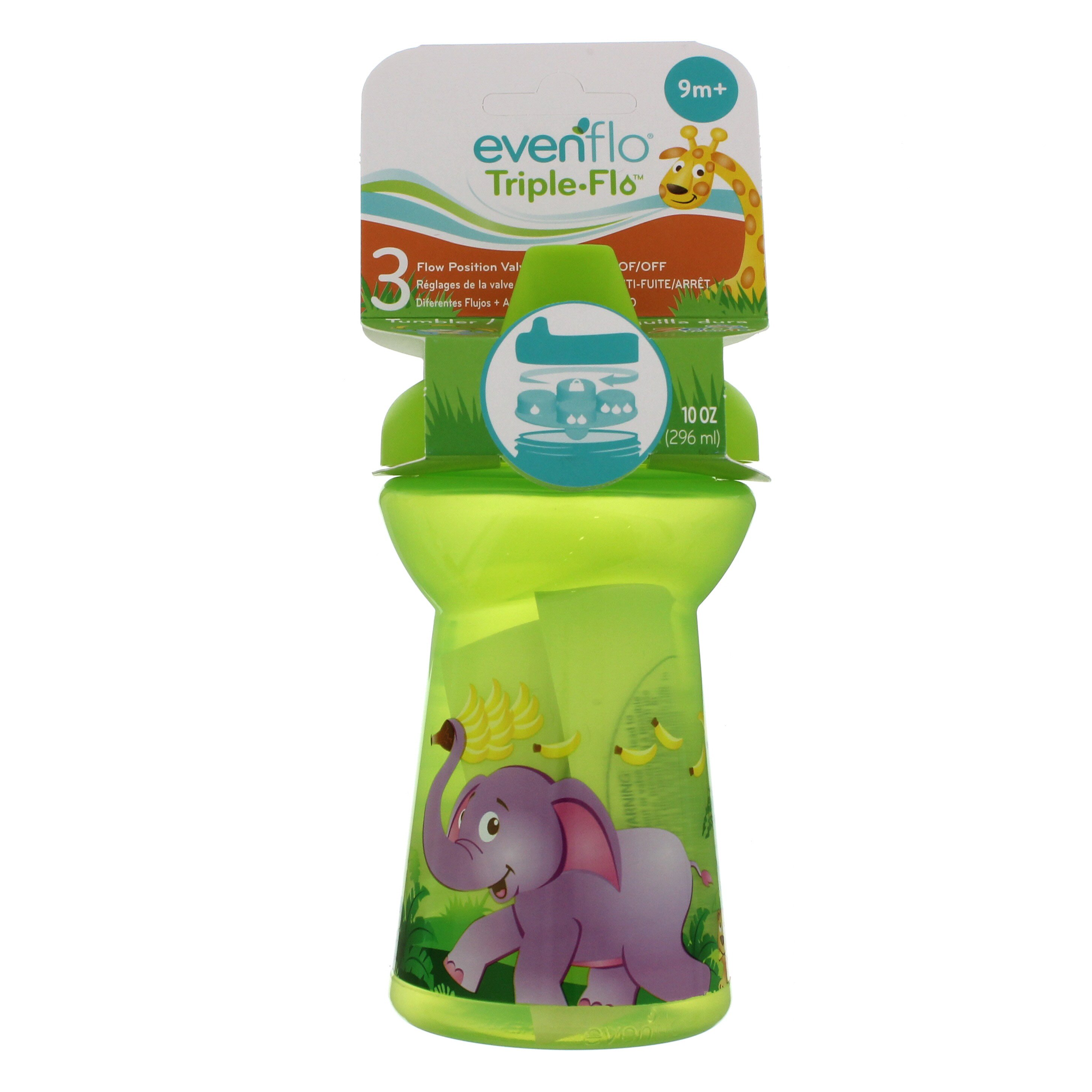 Evenflo Zoo Friends Triple-Flo 10 OZ Sippy Cup (9M +), Assorted Colors ...