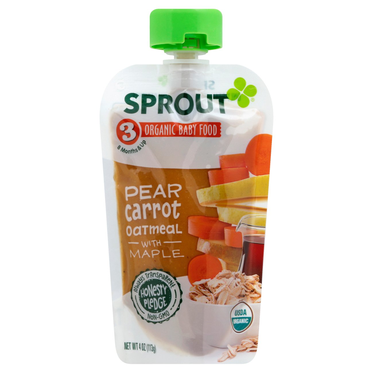 Sprout Organics Pouch - Pear Oatmeal Carrot with Maple - Shop Baby food ...