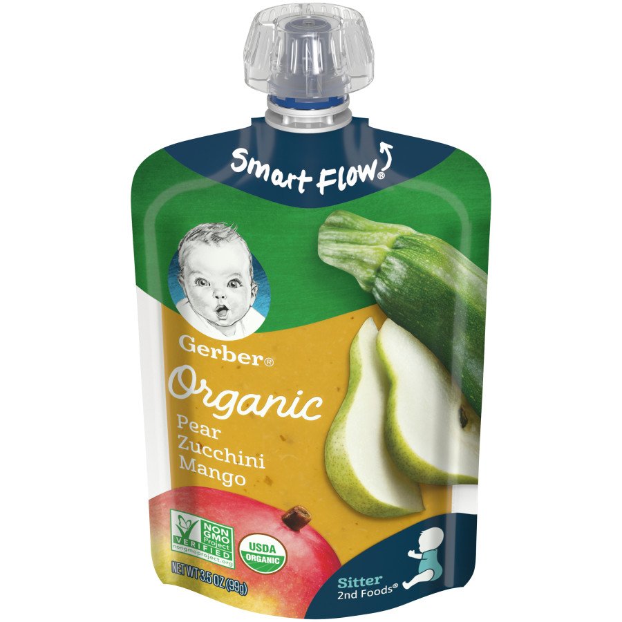 Gerber 2nd Foods Organic Pouches Pear Zucchini Mango - Shop Baby Food ...