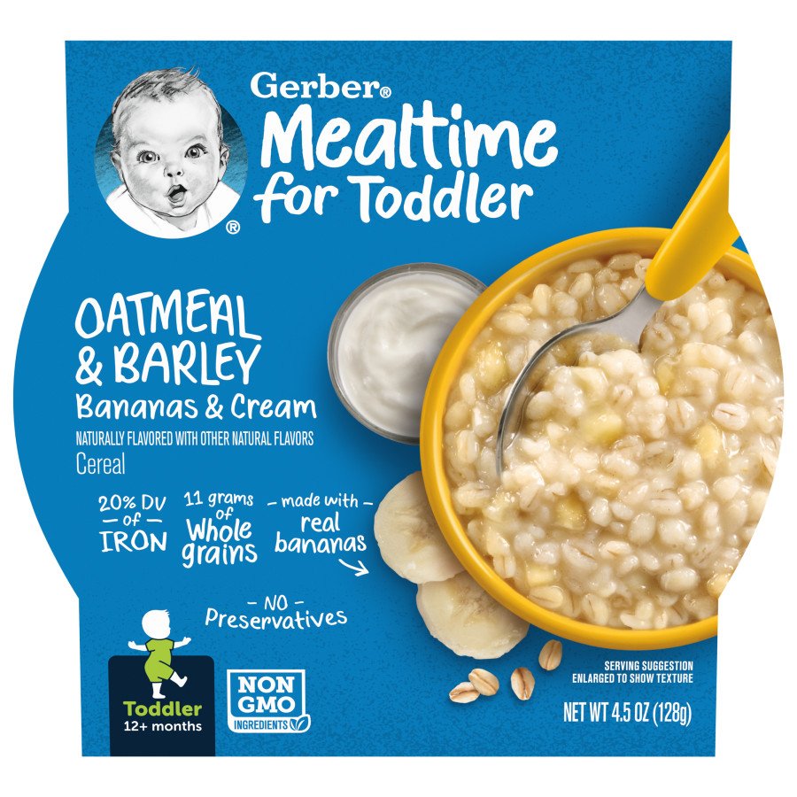 Gerber Mealtime for Toddler Oatmeal & Barley - Bananas & Cream - Shop ...