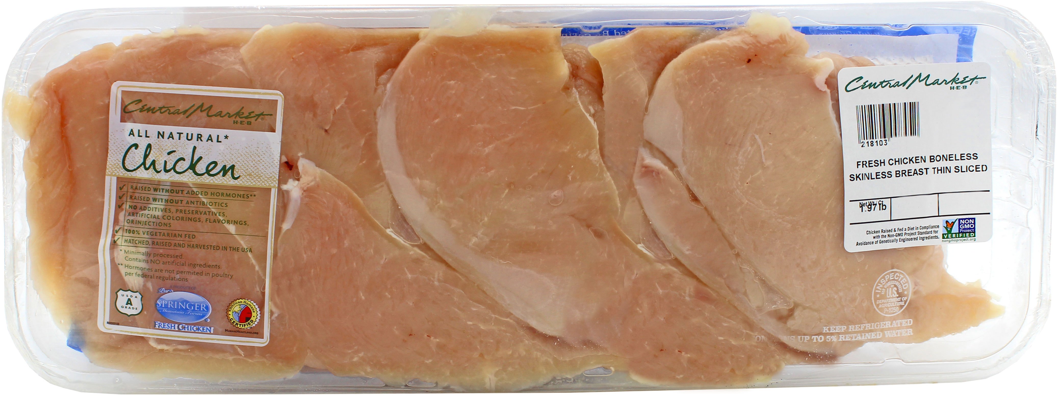 Natural Air Chilled Thin Slice Chicken Breast | Central Market - Really ...