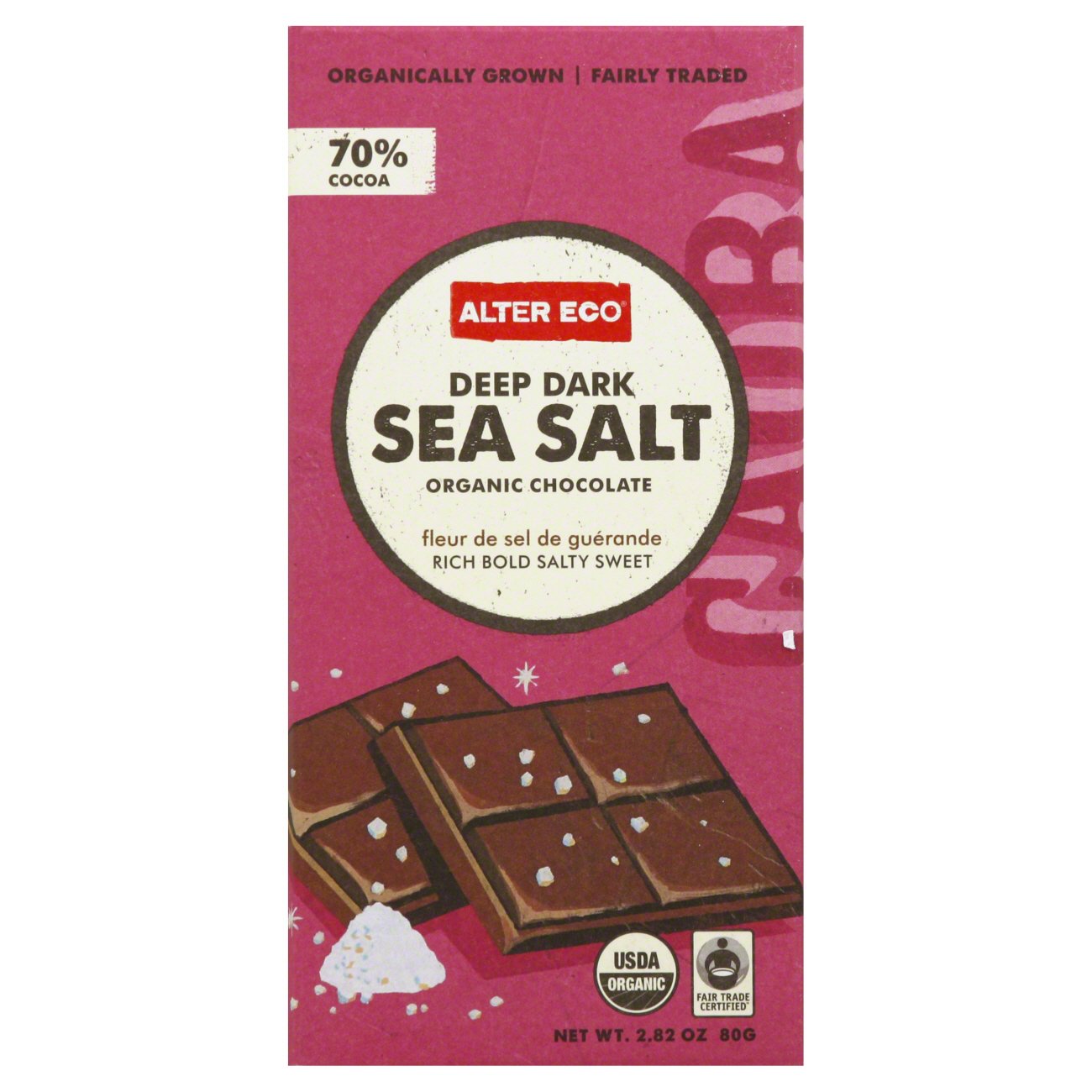 Alter Eco 70% Deep Dark Sea Salt Organic Chocolate Bar - Shop Candy at ...