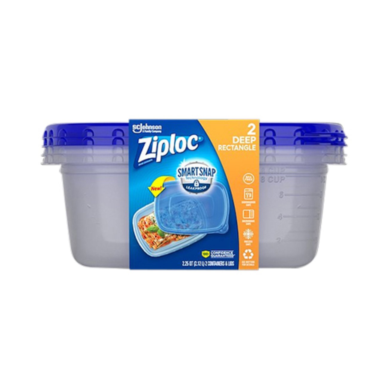 Ziploc Smart Snap Deep Rectangle Storage Containers with Lids - Shop ...