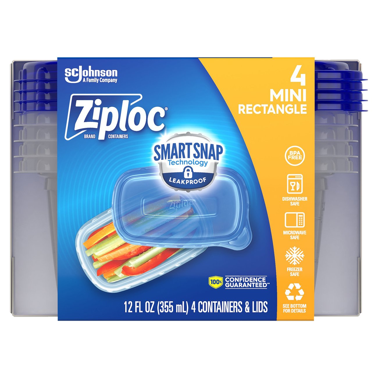 Ziploc Smart Snap Mini Rectangle Containers with Lids - Shop Containers at H-E-B