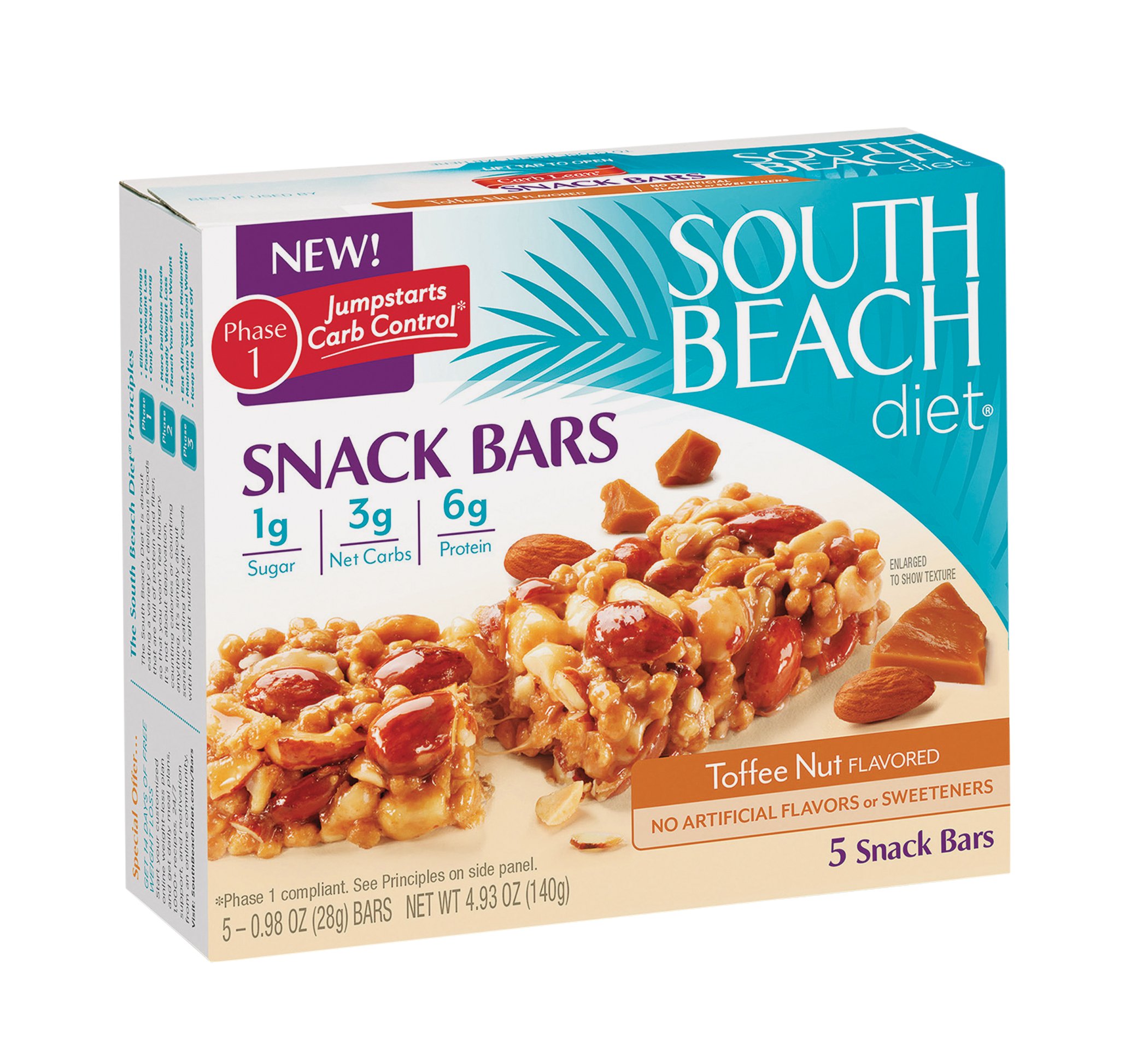 South Beach Diet Carb Conscious Toffee Nut Snack Bars - Shop Diet ...