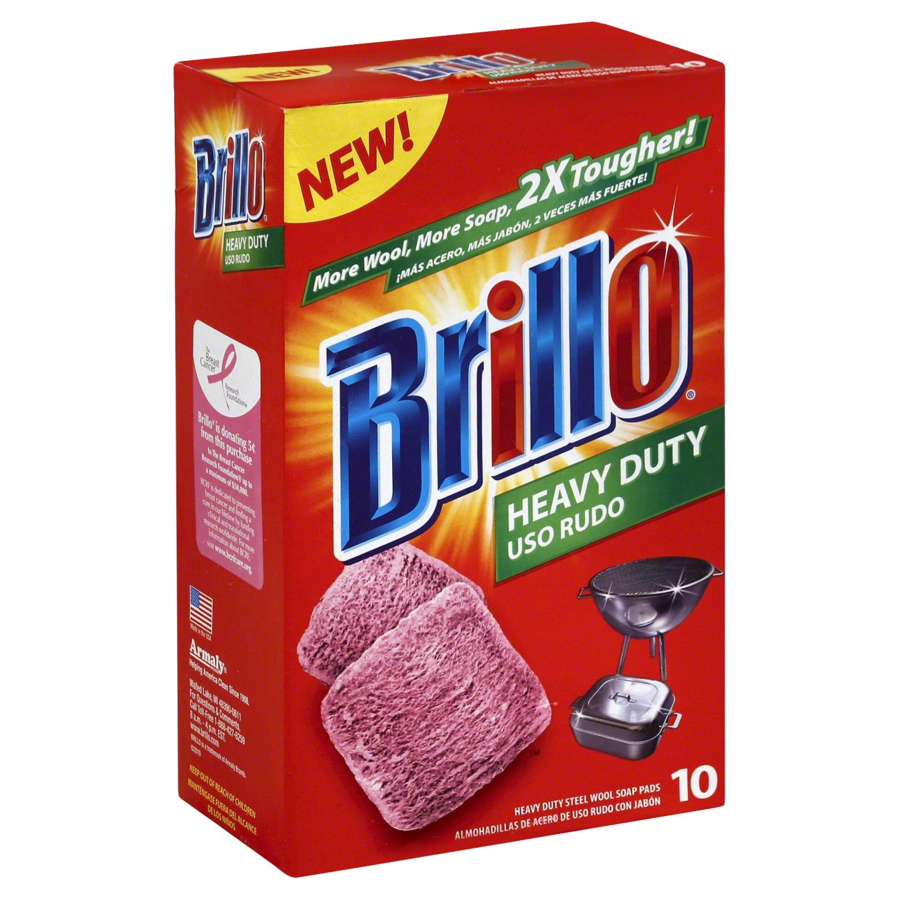 Brillo Heavy Duty Steel Wool Soap Pads - Shop Sponges & Scrubbers at H-E-B