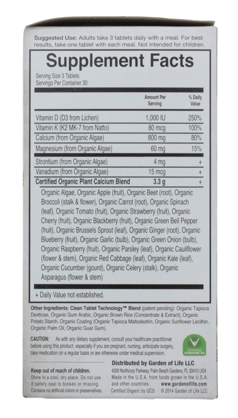 Garden of Life mykind Organics Organic Plant Calcium Tablets - Shop ...