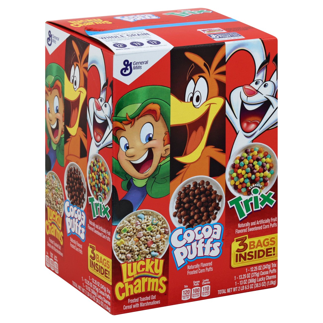 General Mills Lucky Charms, Trix and Cocoa Puffs Triple Pack Cereal ...