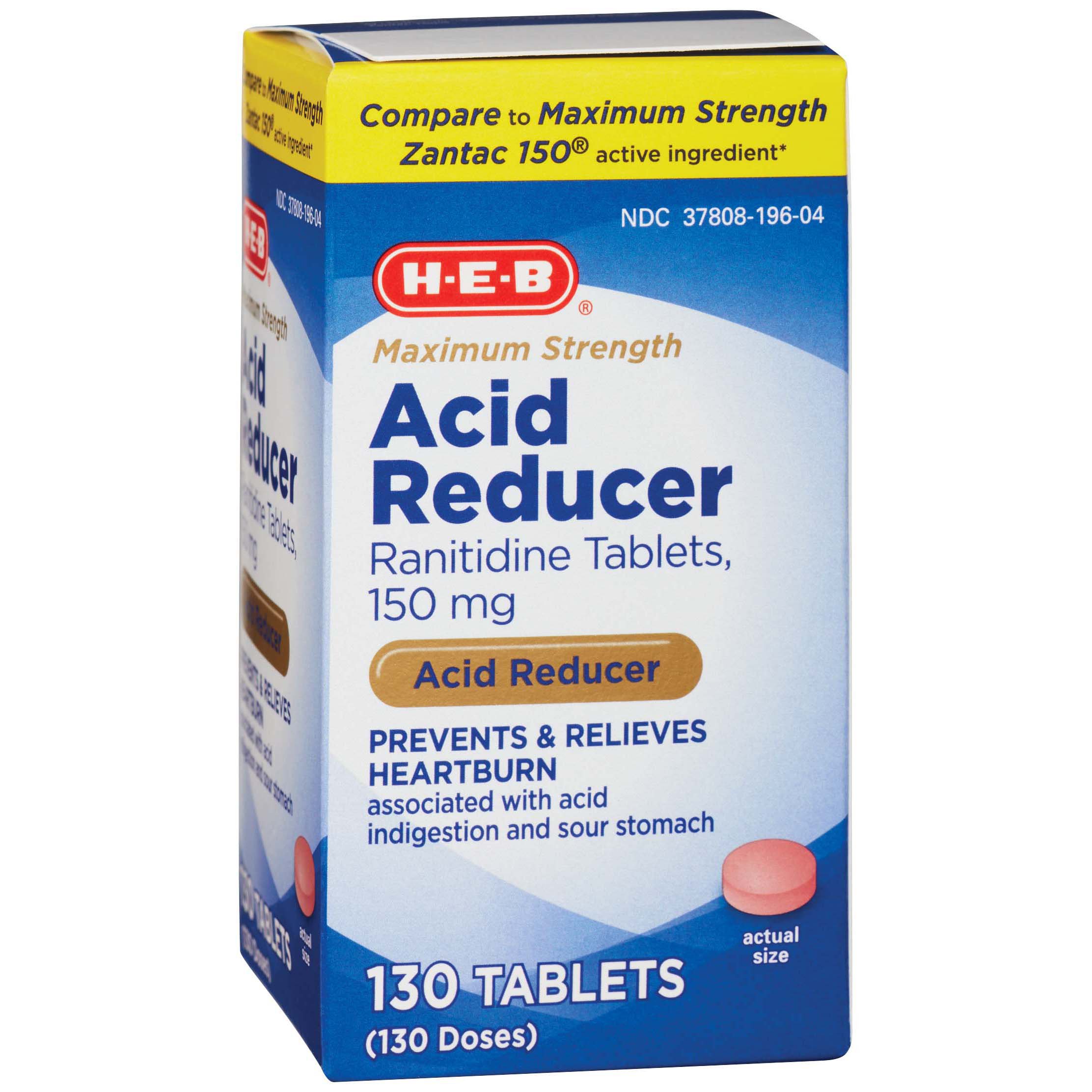 H-E-B Maximum Strength Acid Reducer 150 mg Ranitidine Tablets - Shop ...
