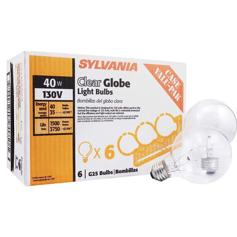 Sylvania G25 40-Watt Clear Globe Light Bulbs - Shop Light bulbs at H-E-B