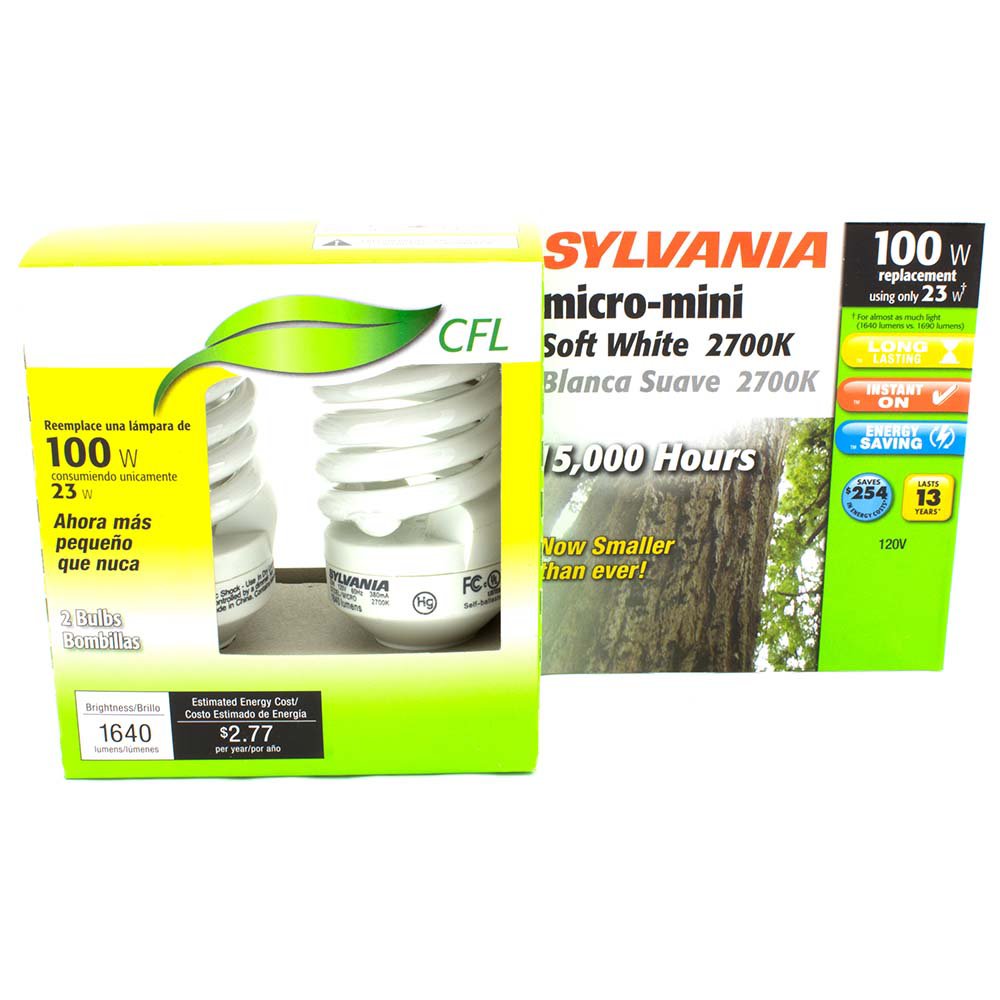 Sylvania Micro-Mini 100-Watt Soft White CFL Light Bulbs - Shop Light ...