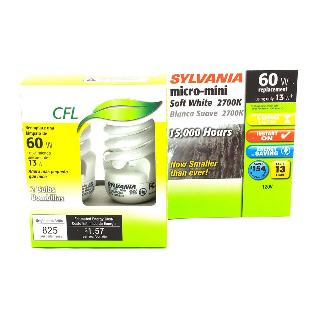 Sylvania Micro-Mini 60-Watt Soft White CFL Light Bulbs - Shop Light bulbs at H-E-B