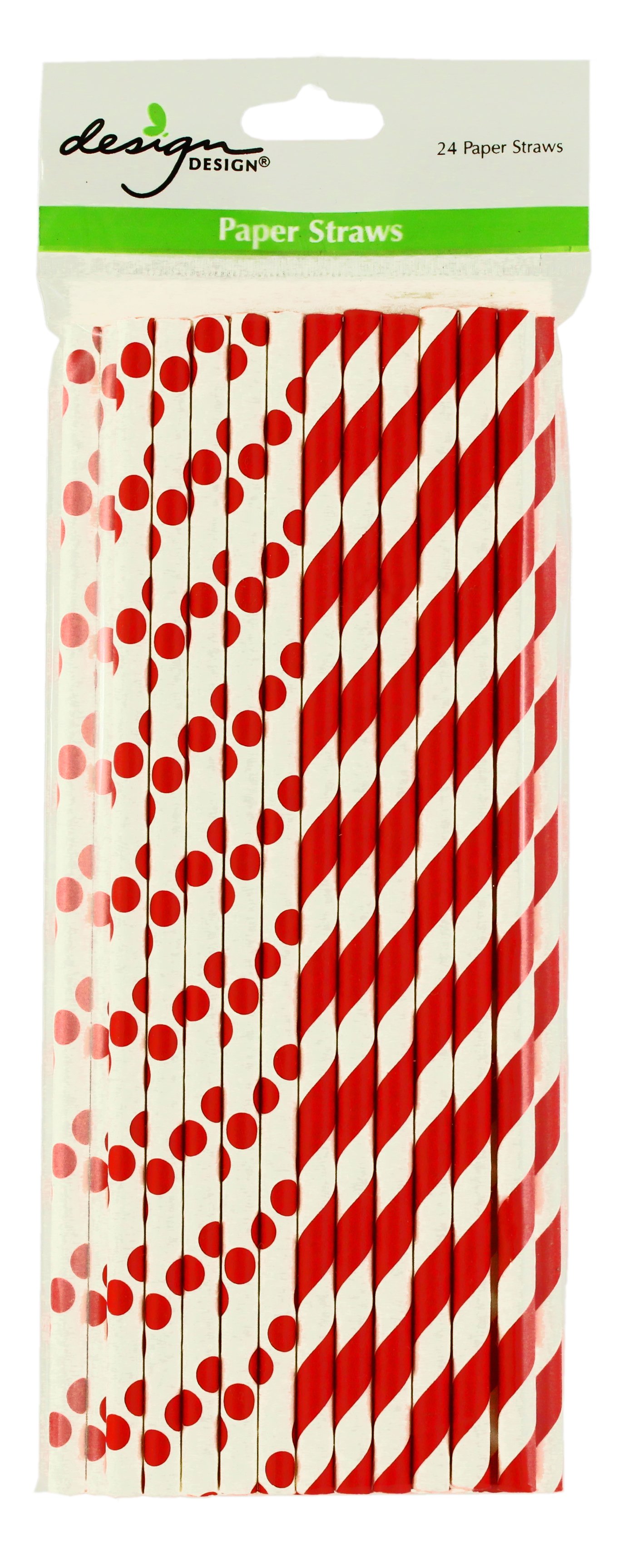 Design Design Dots & Stripes Red Party Straws - Shop Straws at H-E-B