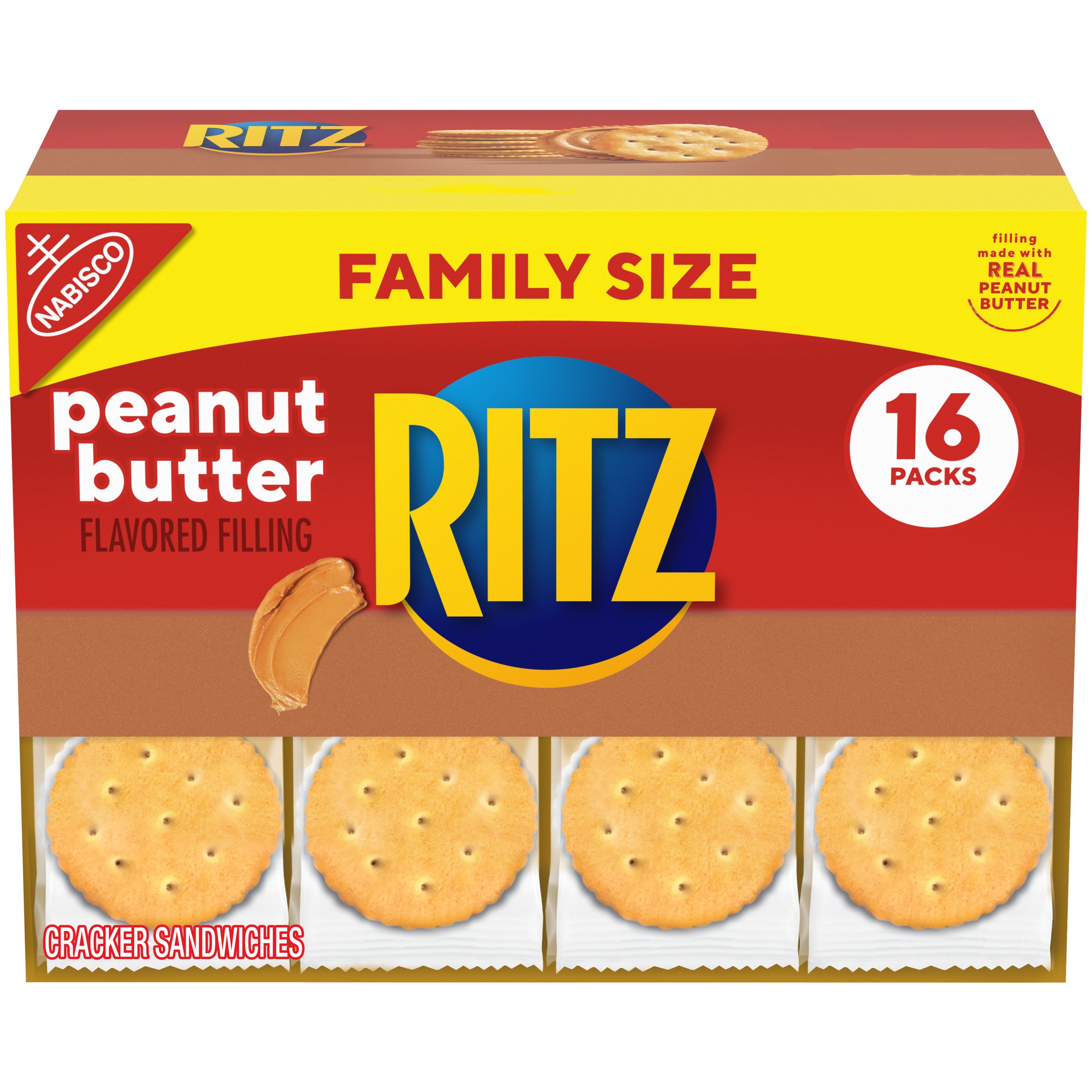 RITZ Peanut Butter Cracker Sandwiches Family Size - Shop Crackers ...