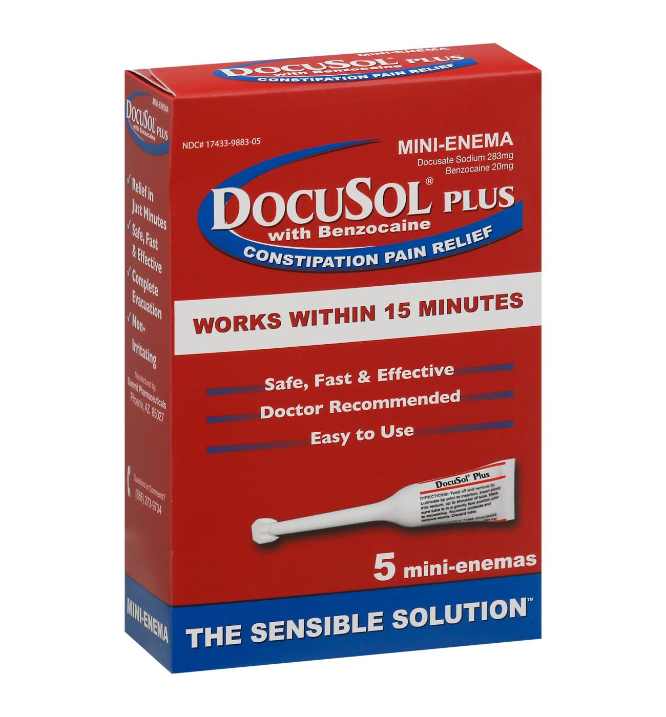 Docusol Plus Mini Enema - Shop Digestion & nausea at H-E-B