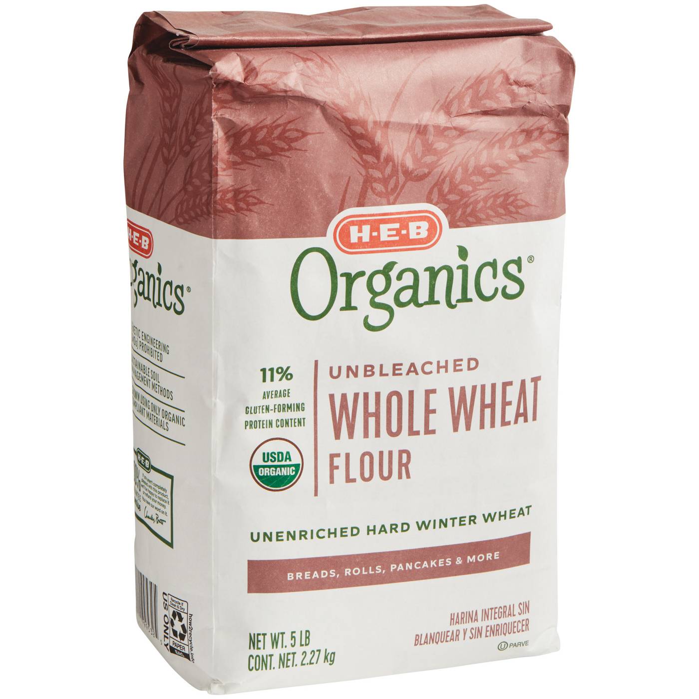 H-E-B Organics Unbleached Whole Wheat Flour - Shop Flour at H-E-B