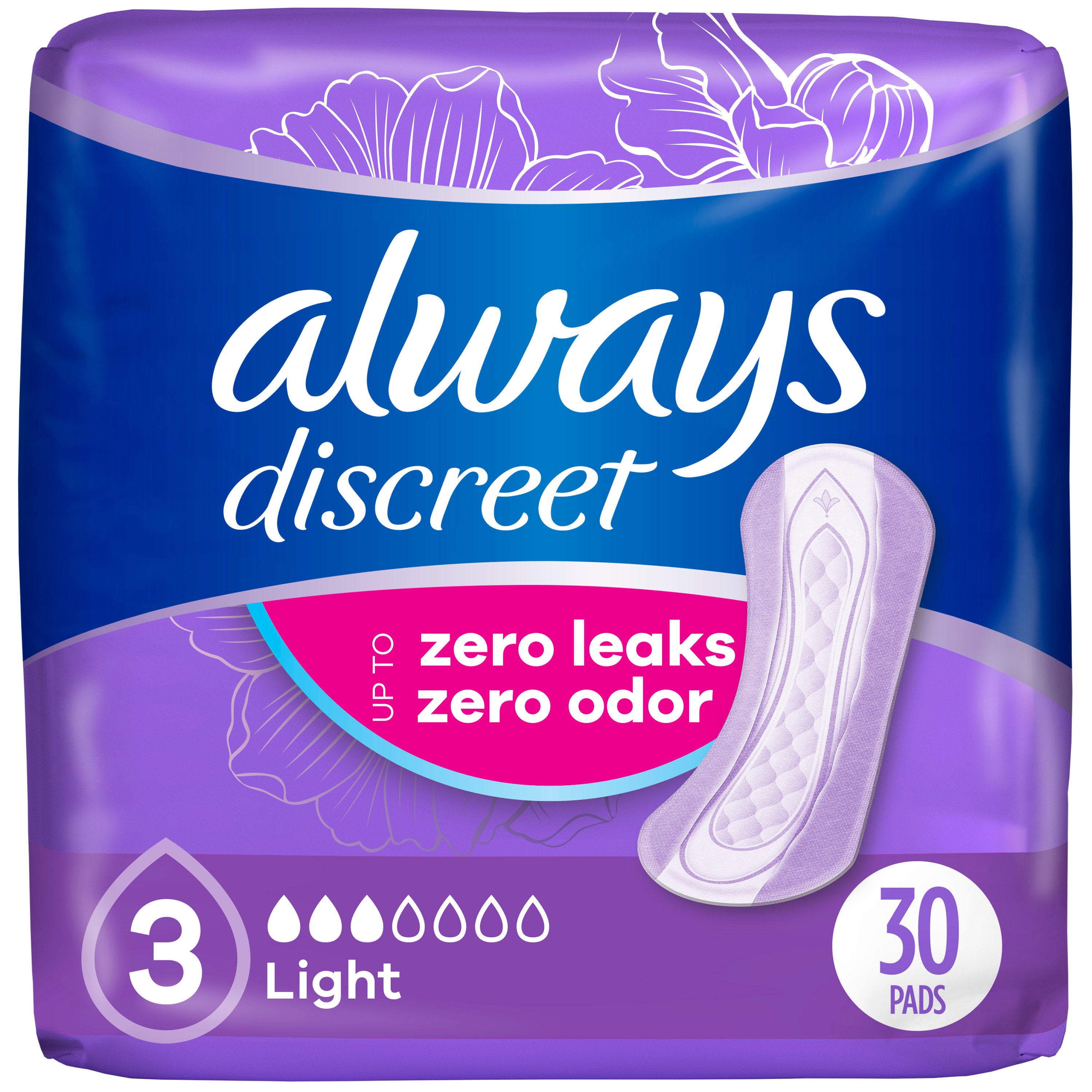 Always Discreet Light Incontinence Pads - Shop Incontinence at H-E-B
