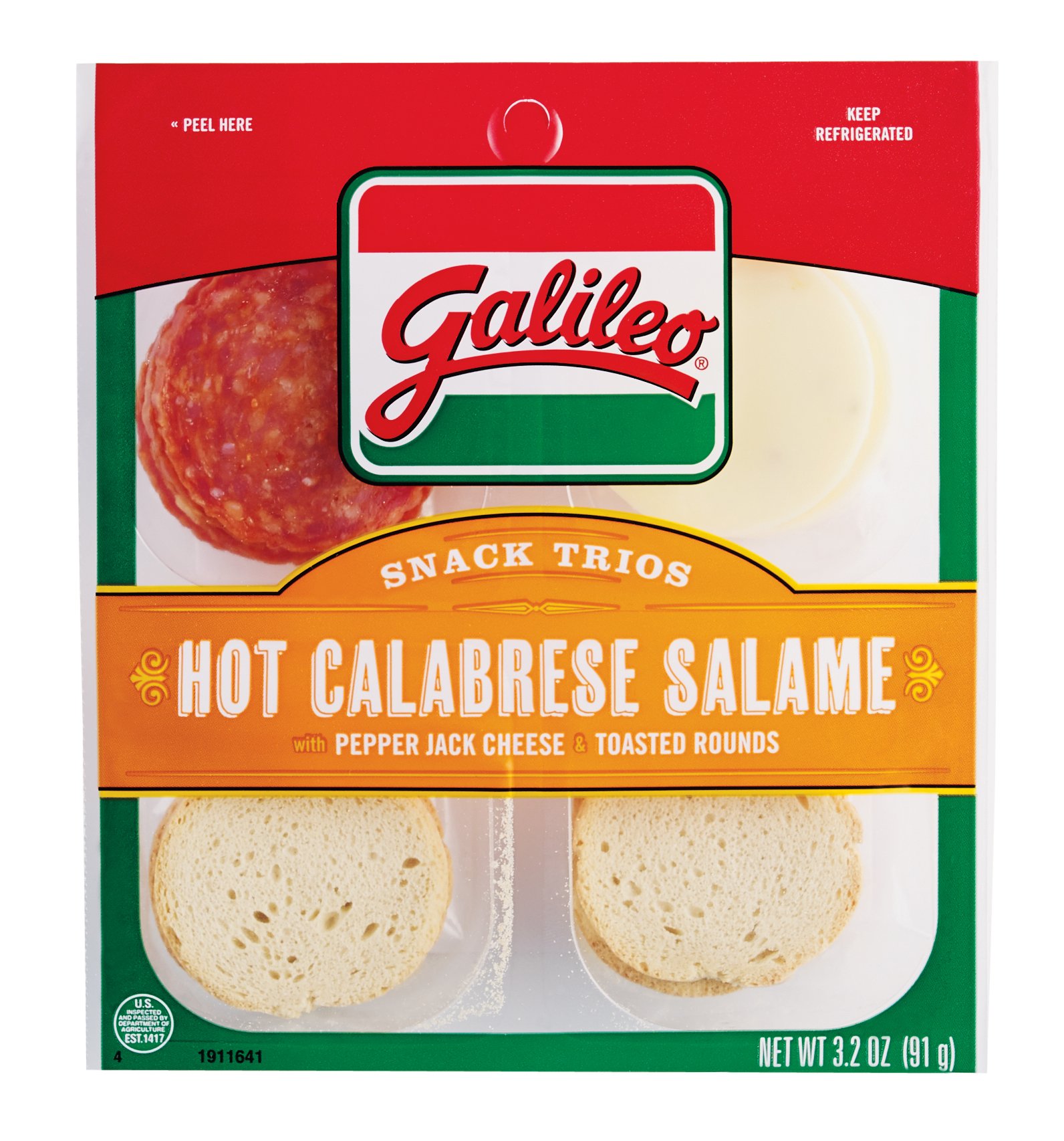 Galileo Snack Trios Hot Calabrese Salame - Shop Snack trays at H-E-B