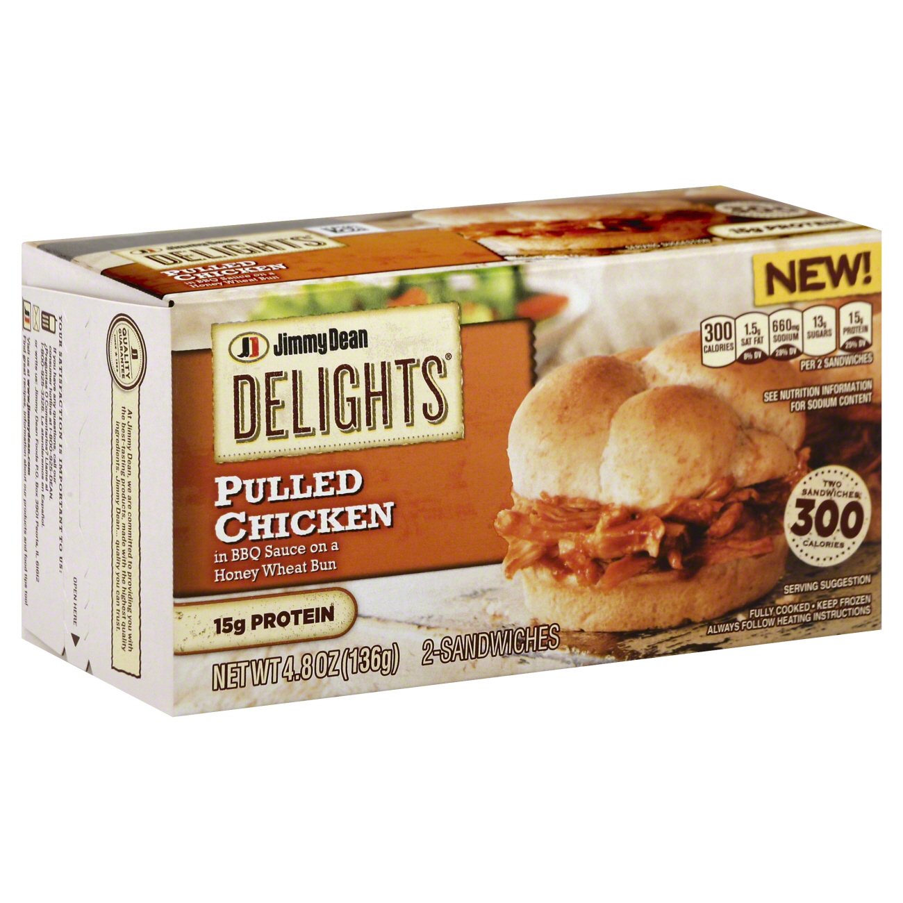 Jimmy Dean Delights BBQ Pulled Chicken Sandwich - Shop Sandwiches at H-E-B