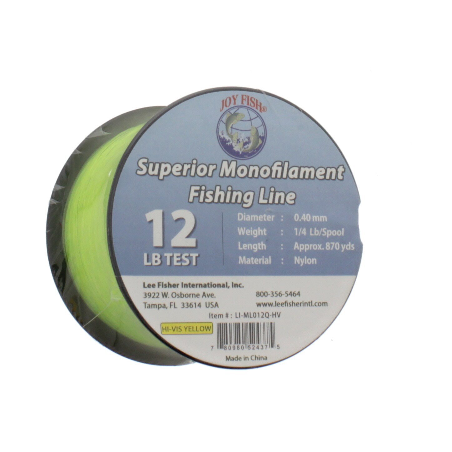 Joy Fish Superior Monofilament Fishing Line, Hi-Vis Yellow 12lb 870yds ...
