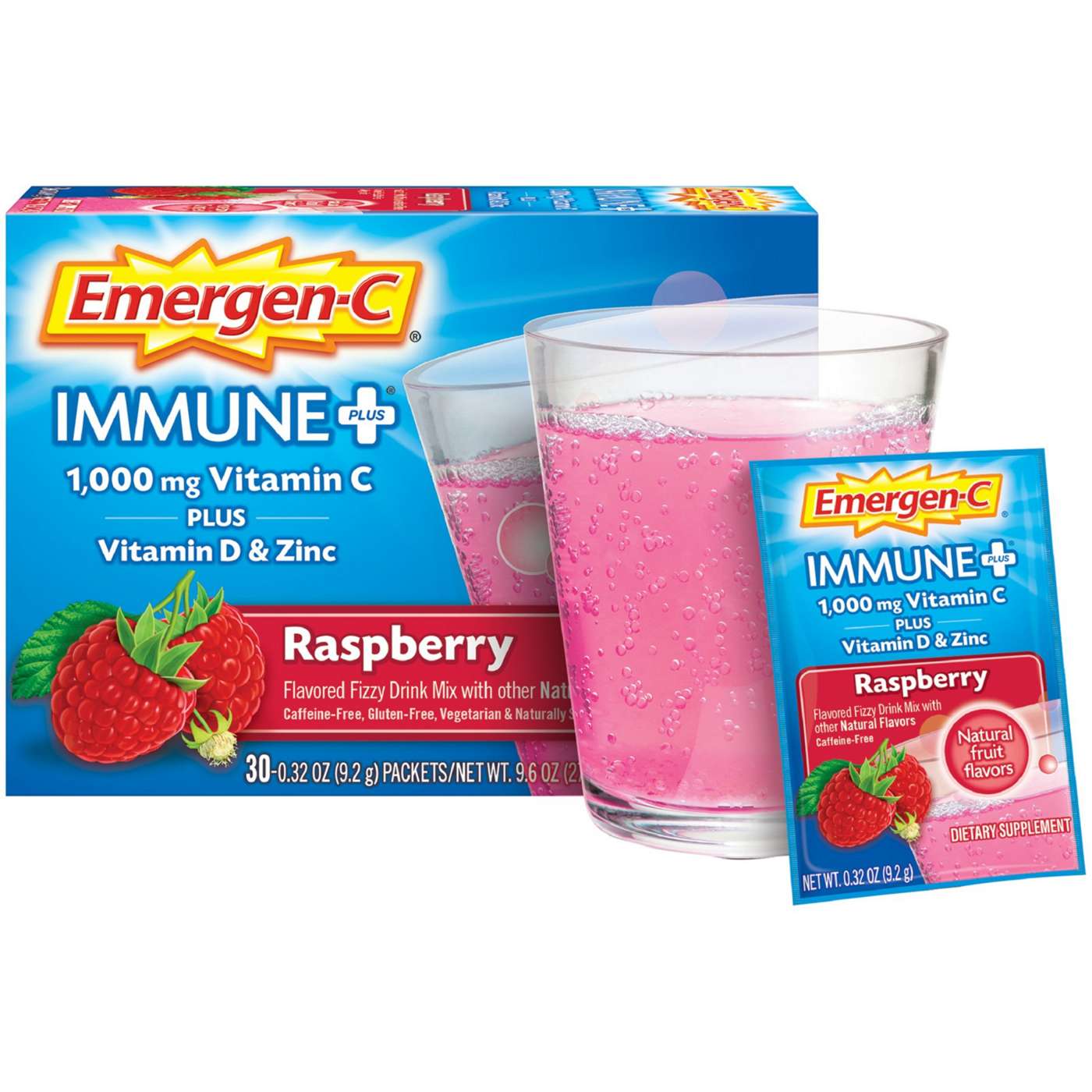 Emergen-C Immune+ Vitamin C 1000Mg Powder Raspberry - Shop Vitamins A-Z ...