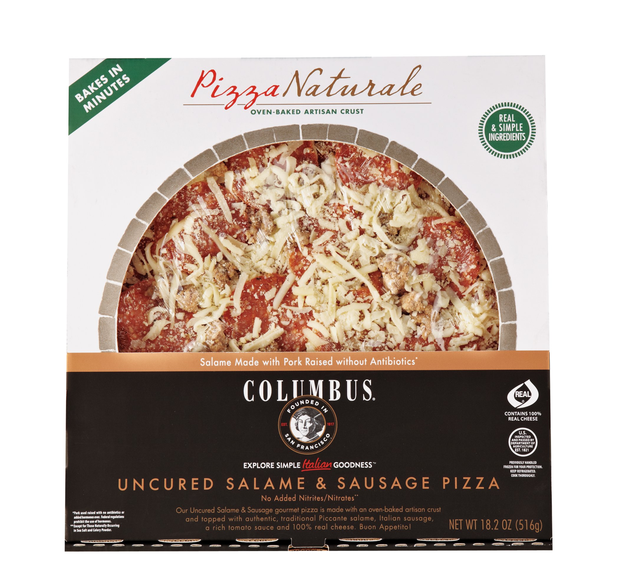 Columbus Pizza Naturale Take N Bake Uncured Salame & Sausage Pizza ...