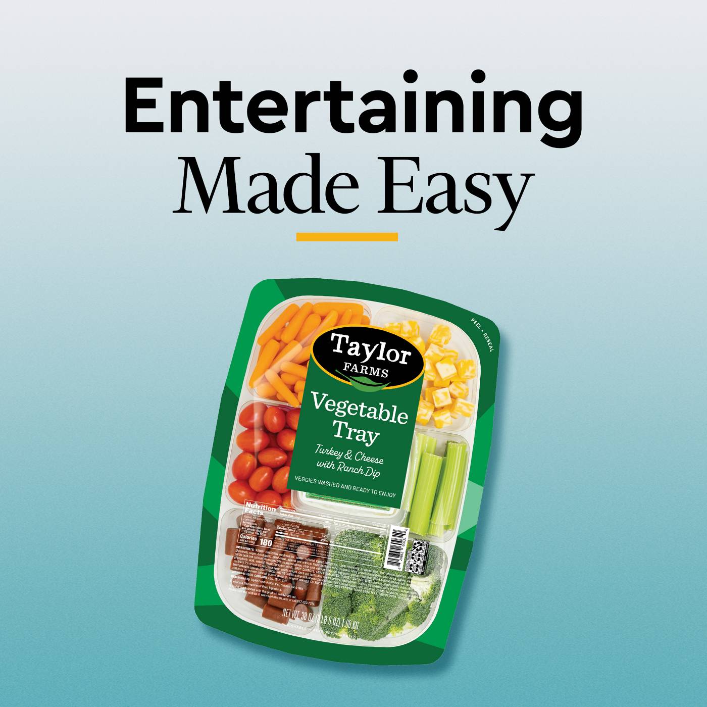 Taylor Farms Turkey & Cheese Vegetable Tray - Shop Standard party trays ...