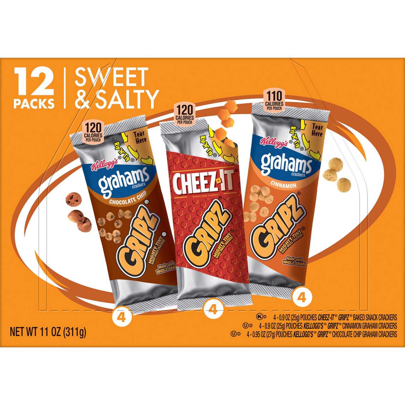 Kellogg's Gripz Variety Pack Tiny Baked Snack Crackers, 11 oz - Shop ...