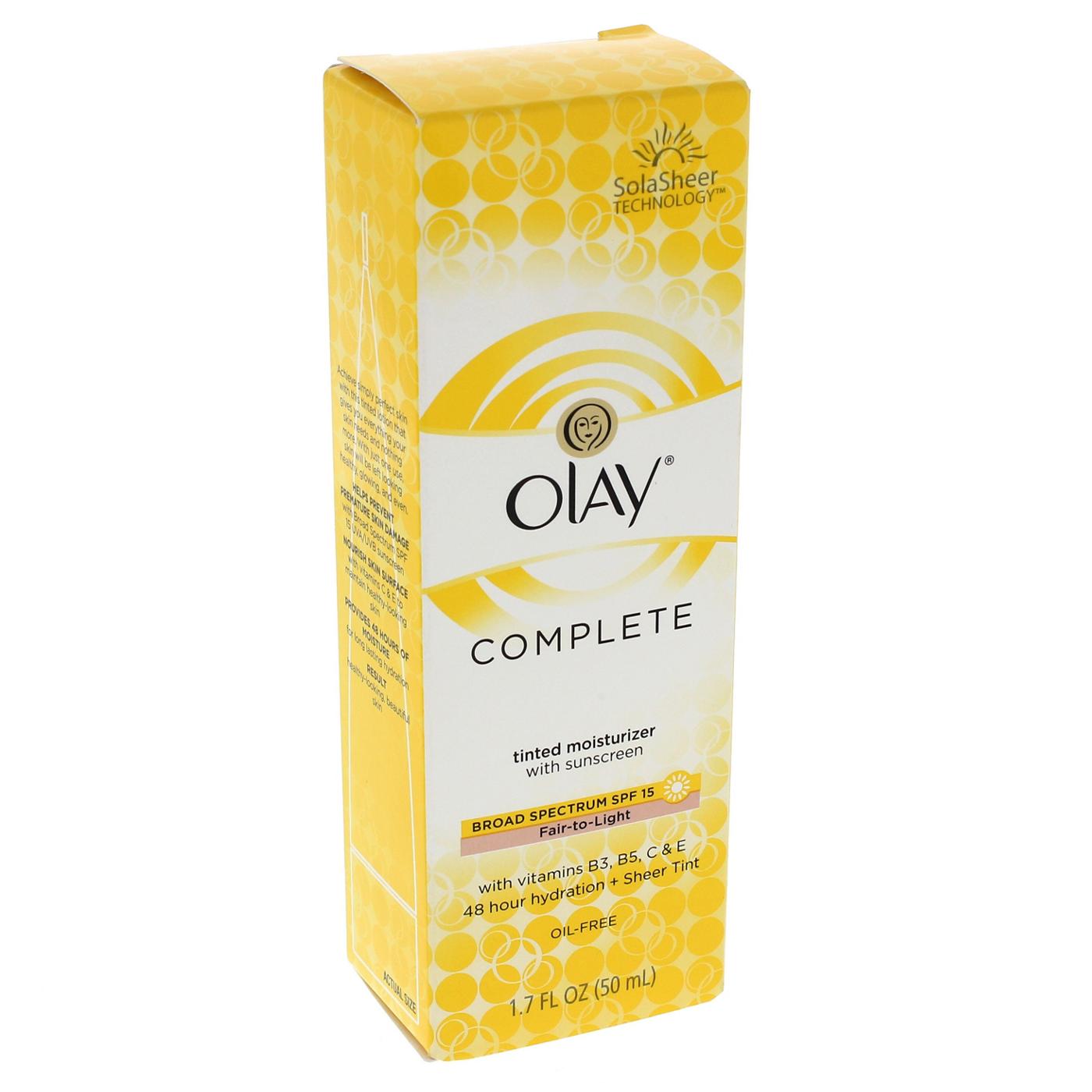 Olay Complete Tinted Moisturizer Fair to Light SPF15 - Shop Facial ...